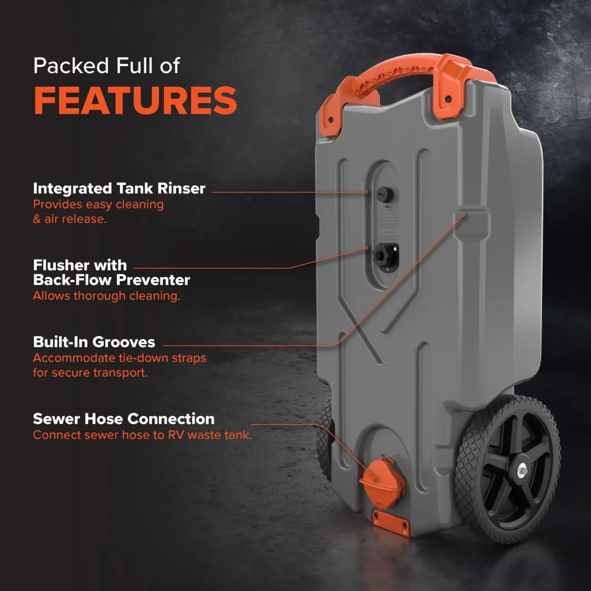 Camco Rhino 15-Gallon Portable RV Waste Tote Tank – Heavy-Duty ...